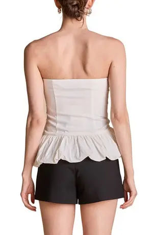 Endless Rose Strapless Bubble Hem Peplum Top