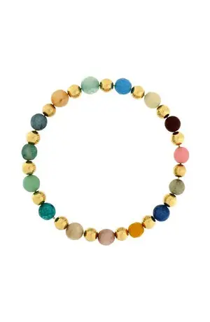 EMMA RAE 14k Gold Filled & Semi-precious Gemstone Beaded Bracelet - Rainbow