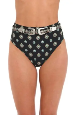 L'Agence Vanessa Southwestern Bikini Bottom - Black