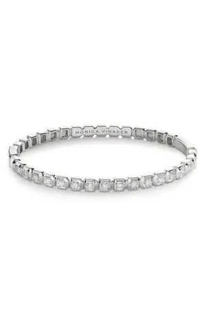 Monica Vinader Asscher Lab Grown Diamond Bangle - Sterling Silver / Lab Diamond