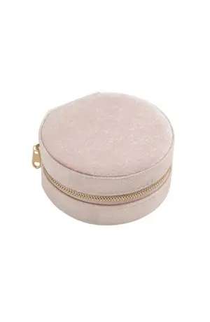 EMMA RAE Velvet Circle Jewelry Case - Pink