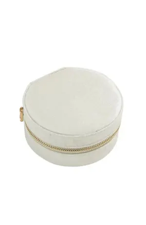 EMMA RAE Velvet Circle Jewelry Case - White