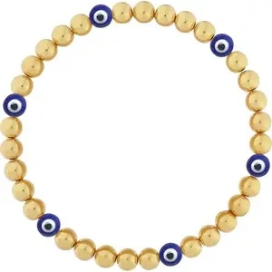 EMMA RAE 14k Filled Evil Eye Beaded Bracelet - Gold