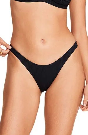 VITAMIN A® California High Leg Bikini Bottoms - Black