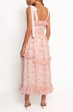 PETAL & PUP Zenith Ruffle Tie Strap Maxi Dress