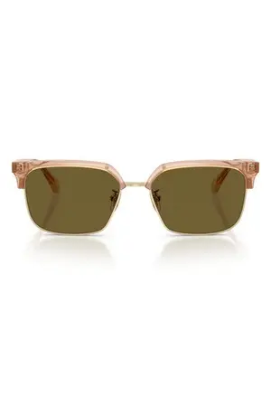 Versace 56mm Square Sunglasses - Transparent Brown/ Dark Brown