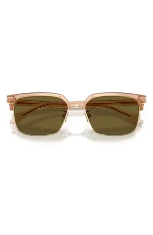 Versace 56mm Square Sunglasses - Transparent Brown/ Dark Brown
