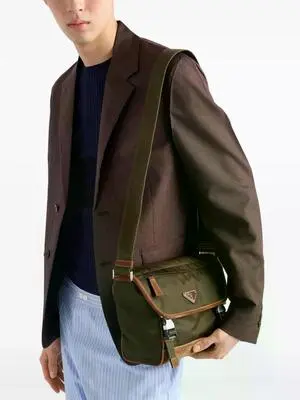 Prada Triangle-logo Shoulder Bag - Green