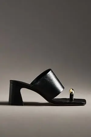 Anthropologie Toe-ring Block-heel Mules - Black