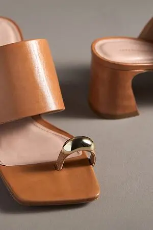 Anthropologie Toe-ring Block-heel Mules