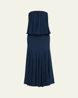 Proenza Schouler Yael Draped Strapless Matte Jersey Dress - Midnight |  Editorialist