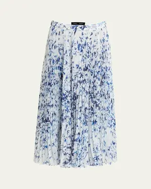 Proenza Schouler Cecily Printed Crinkle Chiffon Skirt