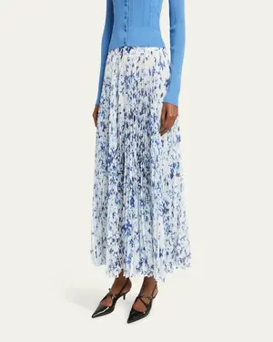 Proenza Schouler Cecily Printed Crinkle Chiffon Skirt
