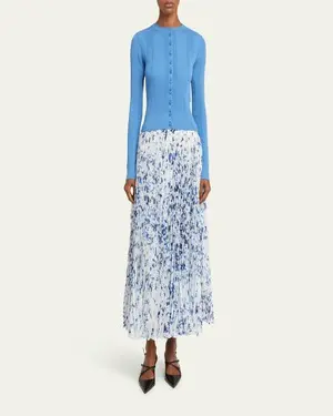Proenza Schouler Cecily Printed Crinkle Chiffon Skirt