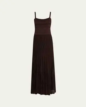 Zimmermann Lucky Metallic Maxi Dress - Metallic Chocolate
