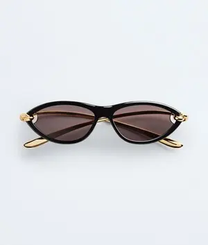 Bottega Veneta Knot Cat Eye Sunglasses - Black/grey