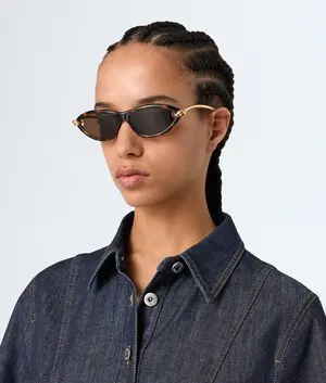 Bottega Veneta Knot Cat Eye Sunglasses - Havana/brown