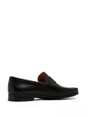 Magnanni Penny-slot Leather Loafers - Black