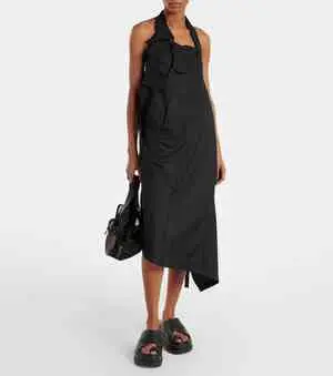 Junya Watanabe Halterneck Wool Midi Dress