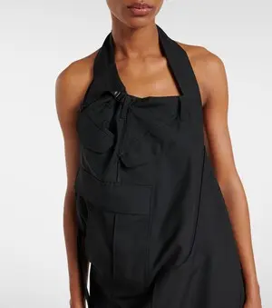 Junya Watanabe Halterneck Wool Midi Dress