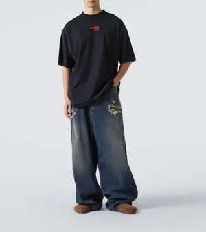Balenciaga Distressed Wide-leg Mid-rise Jeans