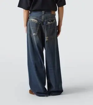 Balenciaga Distressed Wide-leg Mid-rise Jeans