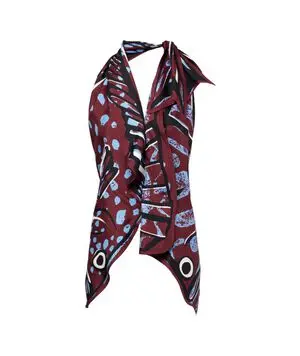 Bottega Veneta Printed Halterneck Silk Twill Top - Multicoloured