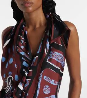 Bottega Veneta Printed Halterneck Silk Twill Top - Multicoloured