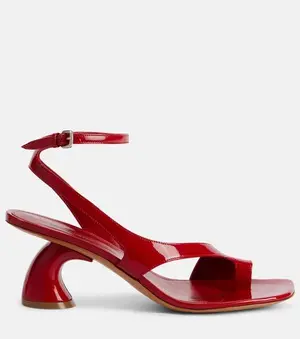 Dries Van Noten Asymmetric Patent Leather Sandals