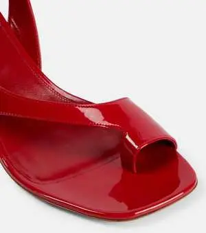 Dries Van Noten Asymmetric Patent Leather Sandals