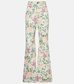 Chloé Floral High-rise Flared Jeans - Multicoloured