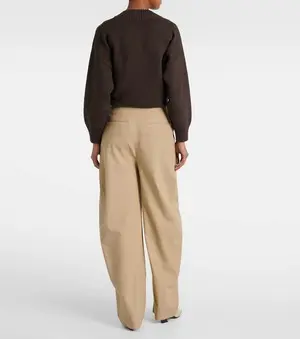Bottega Veneta Cotton Twill Wide-leg Pants