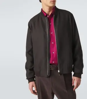 Zegna Linen Bomber Jacket - Brown