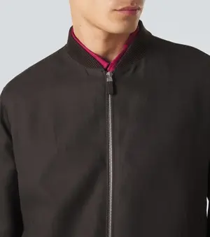 Zegna Linen Bomber Jacket - Brown