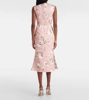 Erdem Floral Cotton-blend Faille Midi Dress - Pink