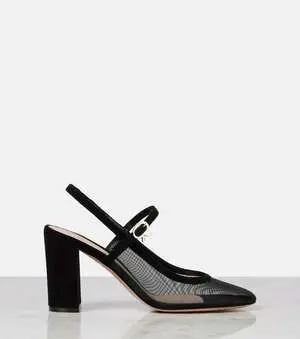 GIANVITO ROSSI Francoise 85 Leather Slingback Pumps