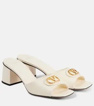 Valentino Garavani Vlogo Leather Mules - White