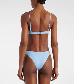 Coperni Floral-appliqué Bikini Top - Blue