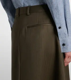 Bottega Veneta Asymmetric Wool Midi Skirt