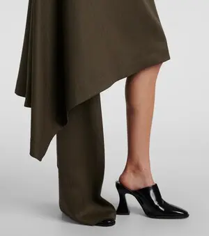 Bottega Veneta Asymmetric Wool Midi Skirt
