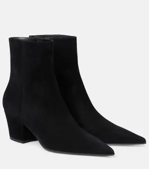 GIANVITO ROSSI Keinna 55 Suede Ankle Boots - Black
