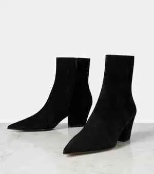 GIANVITO ROSSI Keinna 55 Suede Ankle Boots - Black