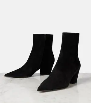 GIANVITO ROSSI Keinna 55 Suede Ankle Boots - Black
