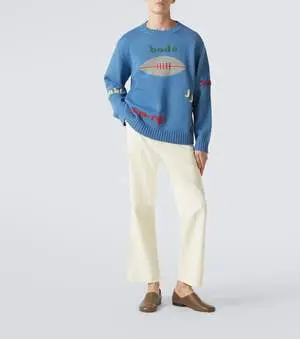 BODE Spirit Embroidered Cotton And Wool Sweater
