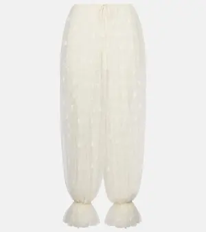 Chloé Embroidered Wide-leg Pants