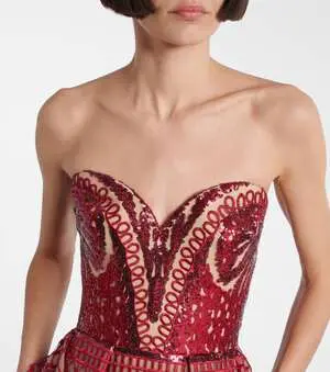 Elie Saab Sequined Corset Gown