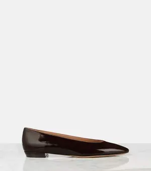 GIANVITO ROSSI Amelia Patent Leather Ballet Flats - Burgundy
