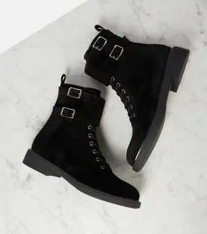 GIANVITO ROSSI Suede Combat Boots