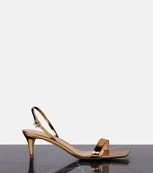 GIANVITO ROSSI Ribbon 55 Metallic Leather Sandals