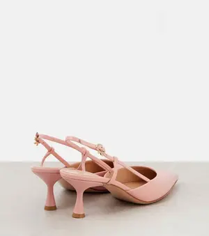 GIANVITO ROSSI Ascent 55 Leather Slingback Pumps - Pink
